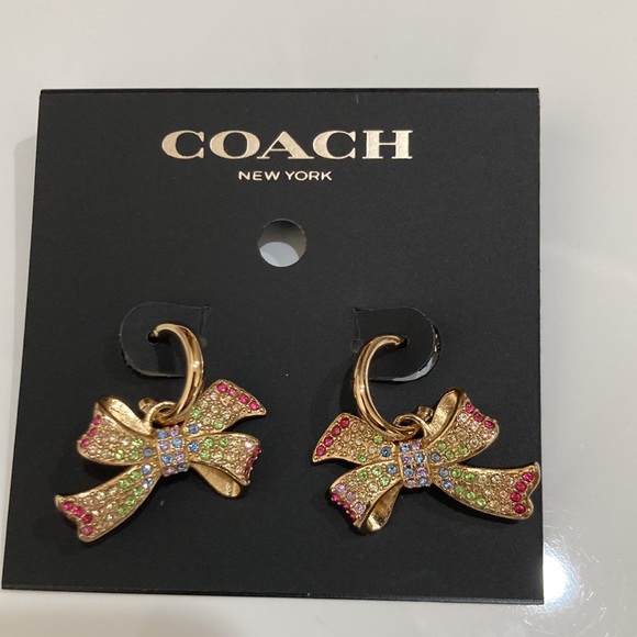 Coach | Jewelry | Coach Bow Pave Earrings | Poshmark